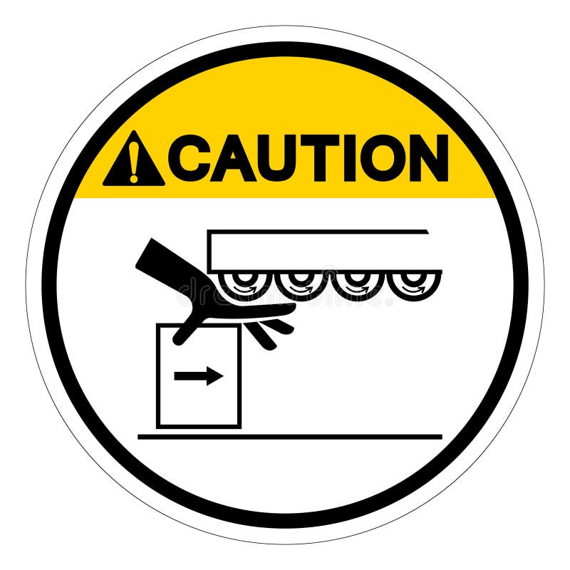 Caution Drawing in Hand Crush Hazard Symbol Sign, Vector Illustration ...