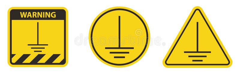 Caution Earth Ground Symbol Sign on White Background Stock Vector ...