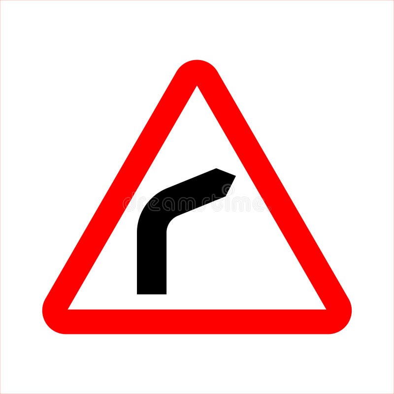 Warning of Dangerous Turn. Sharp Bend To the Right Traffic Sign. Stock ...