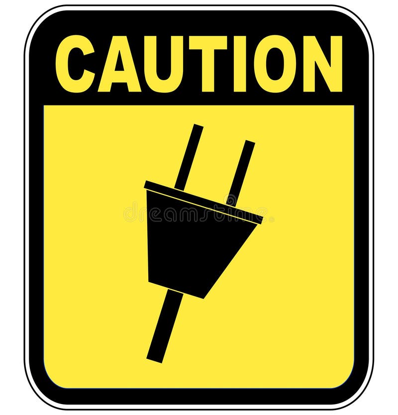 Caution electrical power stock vector. Illustration of careful - 5038348