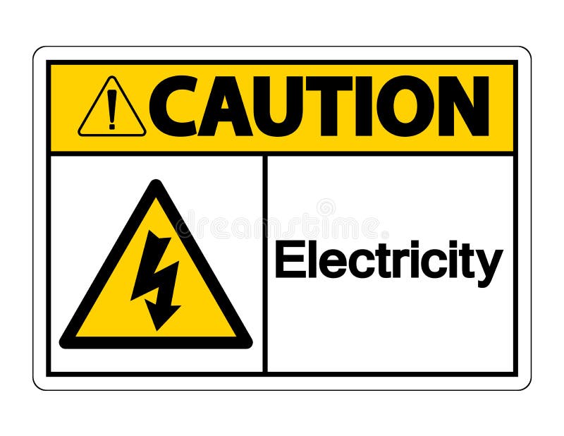 Caution Electricity Symbol Sign Isolate on White Background,Vector ...
