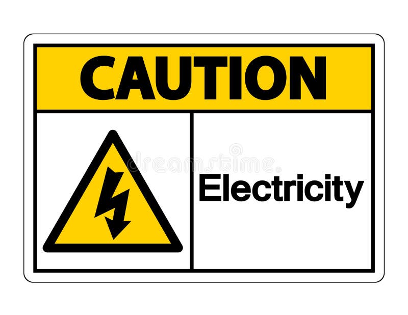 Caution Electricity Symbol Sign Isolate on White Background,Vector ...