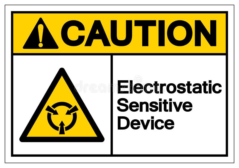 Set of Electrostatic Sensitive Device ESD Collection Symbol Sign ...