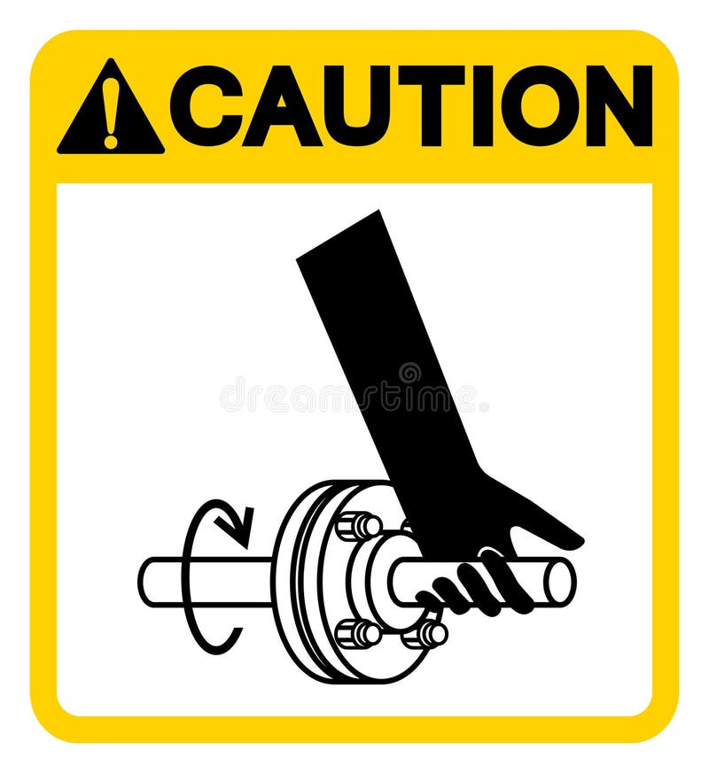 Caution Entanglement of Hand Rotating Shaft Symbol Sign, Vector ...
