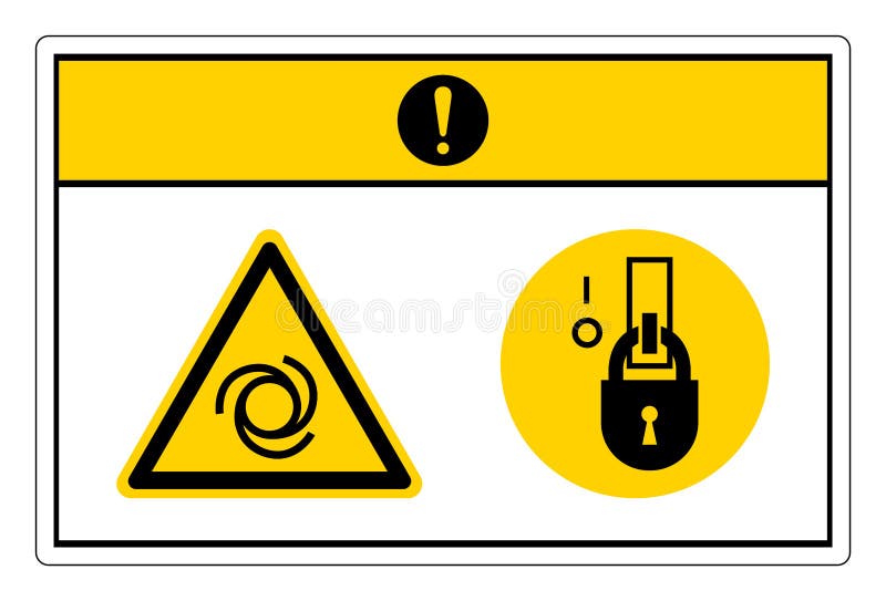 Caution Lock Out Label Sign on White Background Stock Vector ...