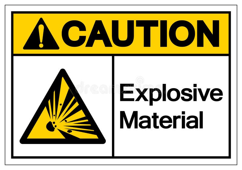 Caution Explosive Material Symbol, Vector Illustration, Isolate White ...