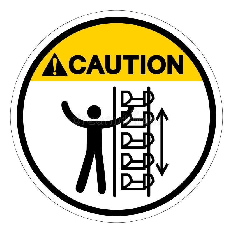 Caution Exposed Buckets and Moving Parts Symbol Sign, Vector ...