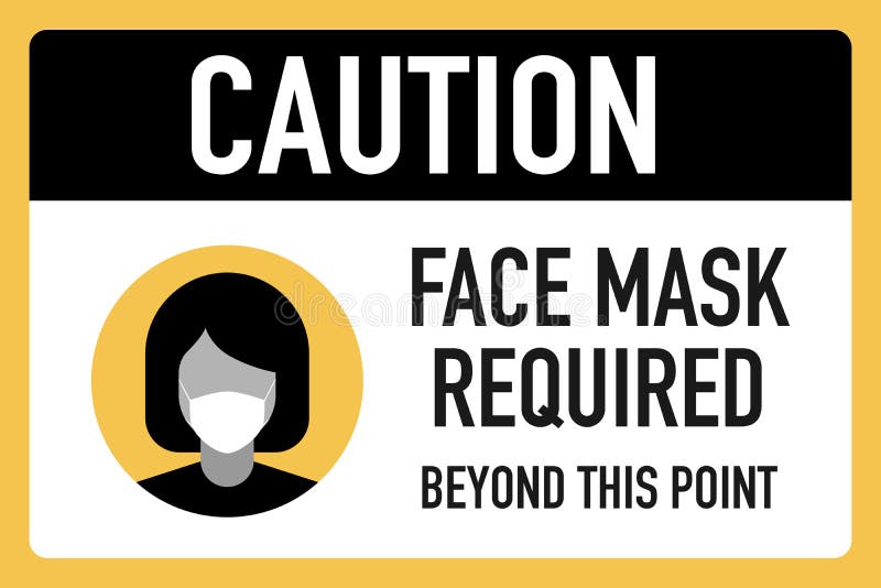 Warning Mask Required Beyond this Point, Face Masks Required Sign ...