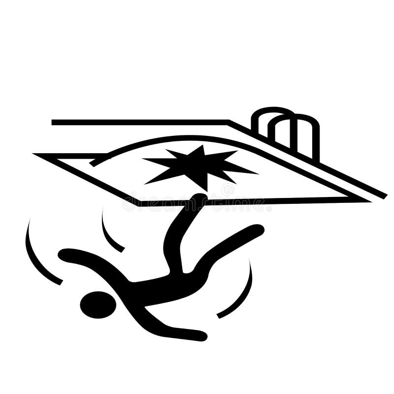 Caution Fall Hazard Symbol Sign Isolated on White Background Stock ...