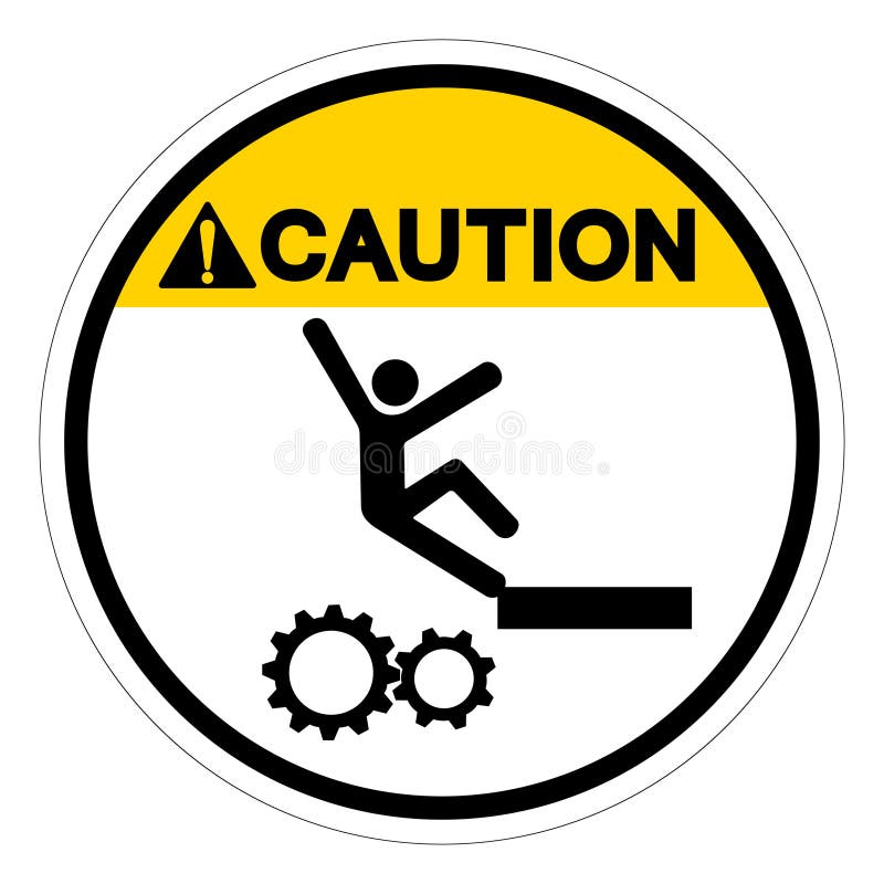 Caution Falling of Moving Machinery Hazard Symbol Sign, Vector ...