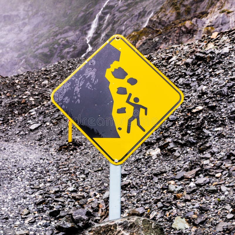Caution Falling into Water Sign Stock Image - Image of park, warning ...