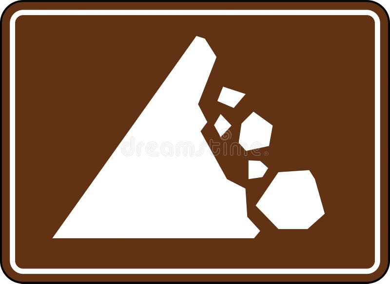Caution Falling Rocks Sign stock vector. Illustration of cliff - 305841767