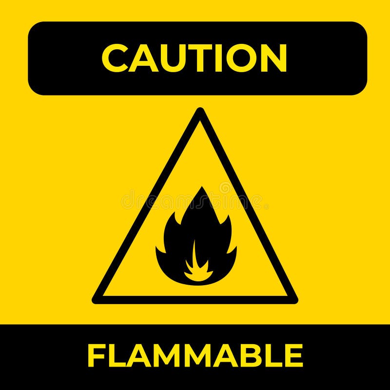 Caution Flammable Sign Age Vector Icon Stock Vector - Illustration of ...