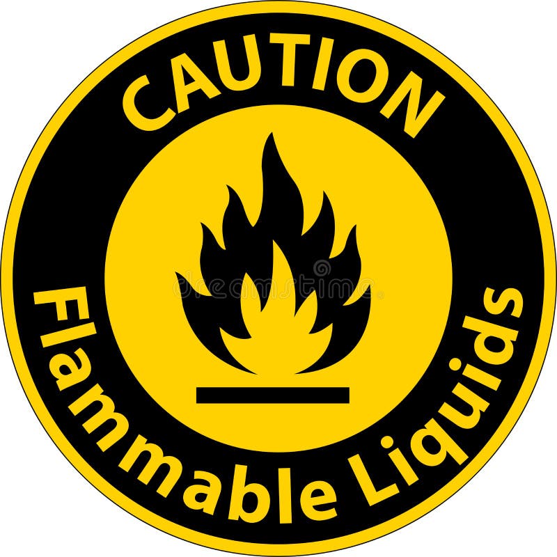 Caution Flammable Liquids Sign on White Background Stock Vector ...