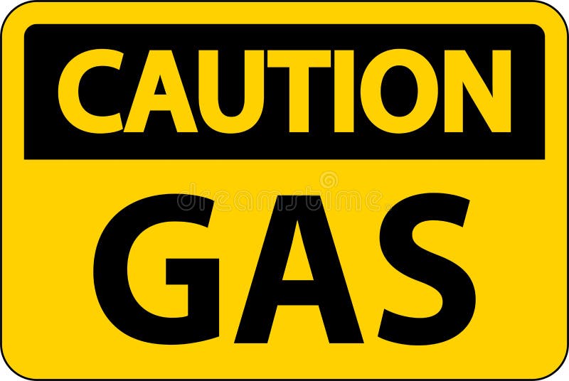 Caution Flammable Sign GAS on White Background Stock Vector ...