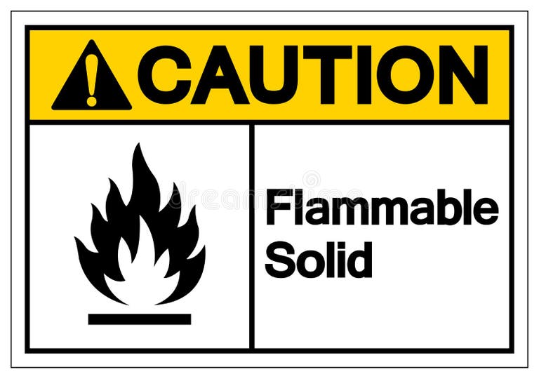 Caution Flammable Solid Symbol Sign ,Vector Illustration, Isolate on ...