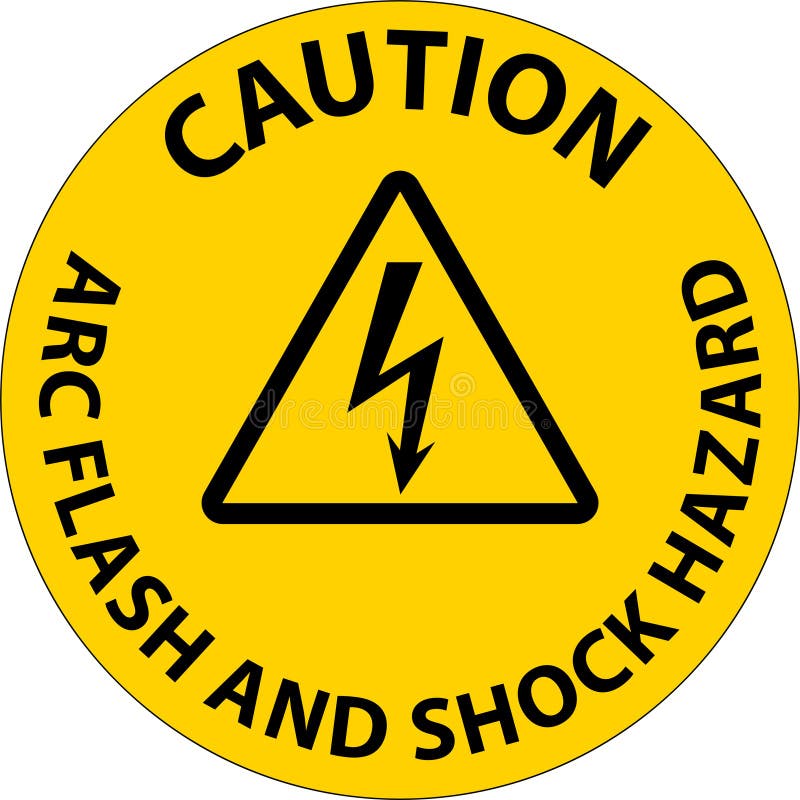 Caution Floor Sign Arc Flash and Shock Hazard Stock Vector ...