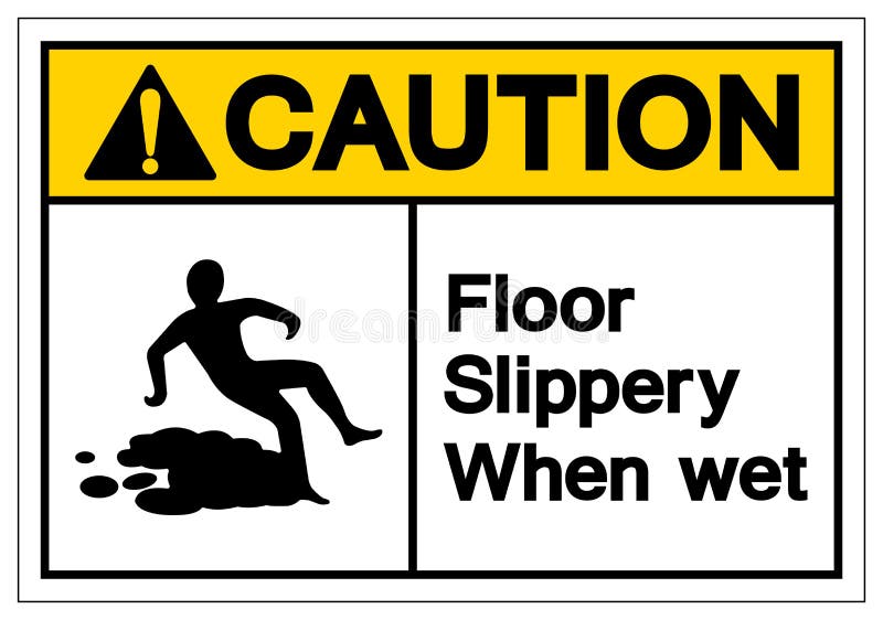 Caution Floor Slippery When Wet Symbol Sign Vector Illustration