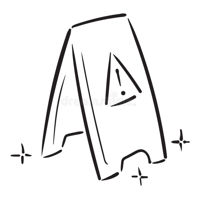 Caution Wet Floor Label Sign on White Background Stock Vector ...