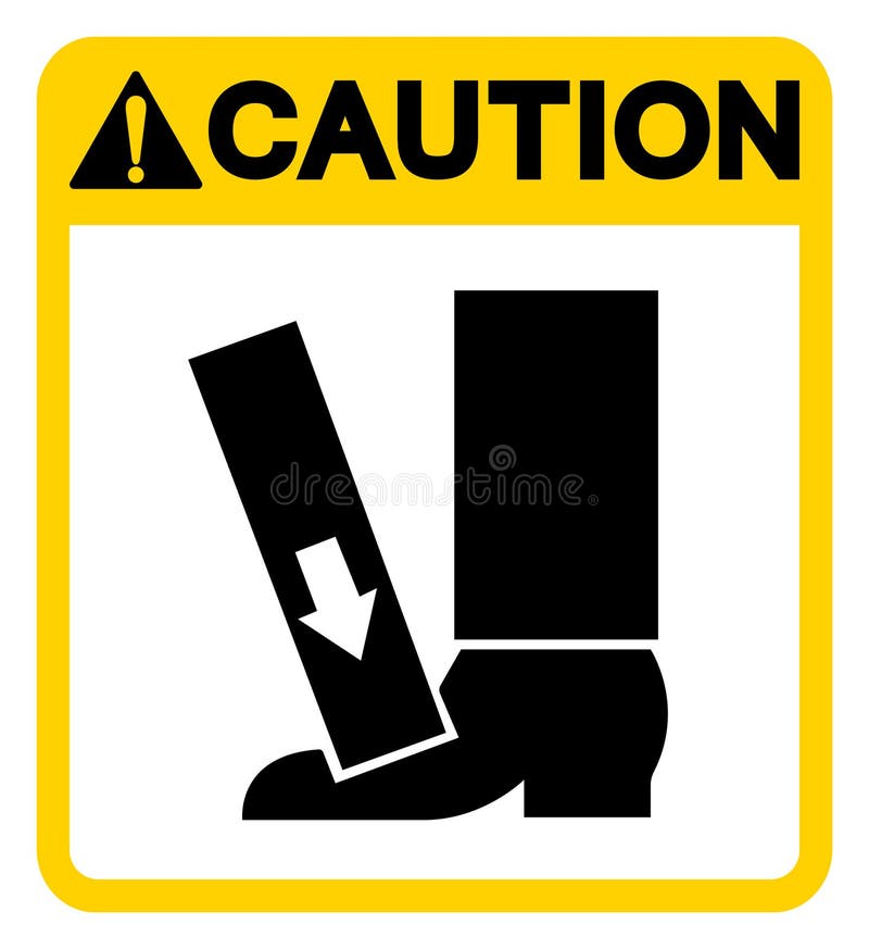 Caution Foot Crush Force from Above Symbol Sign, Vector Illustration ...