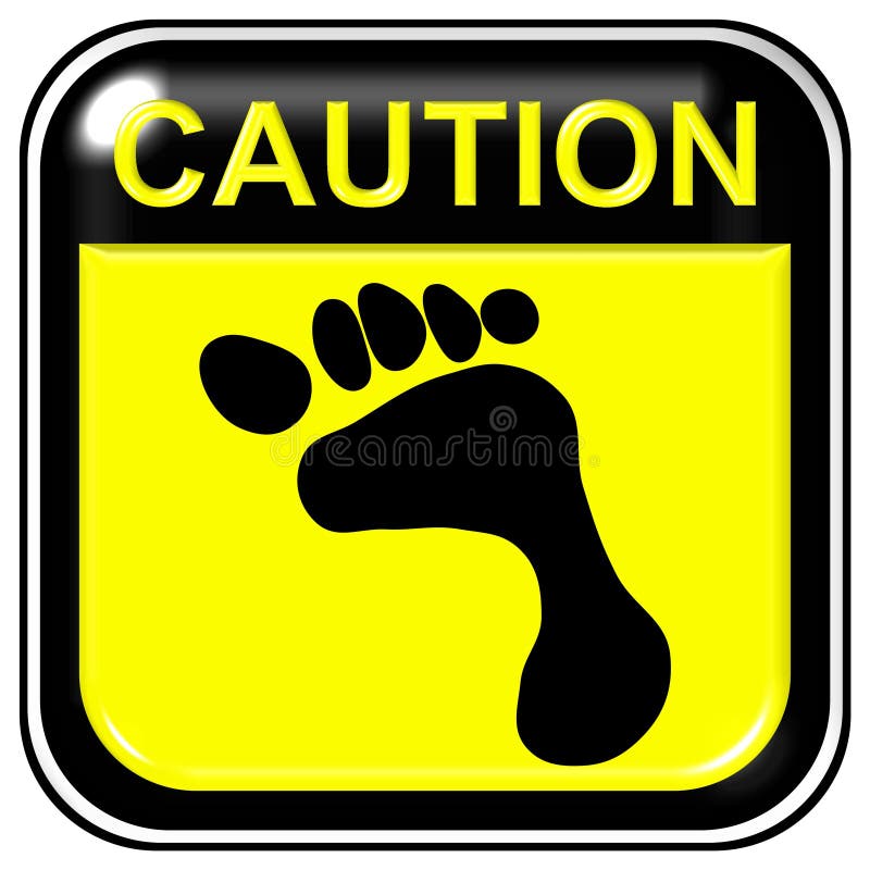 Caution - footstep stock illustration. Illustration of impression - 7978159