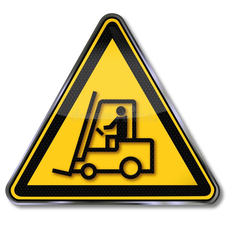 Caution forklift stock vector. Illustration of attention - 57826568