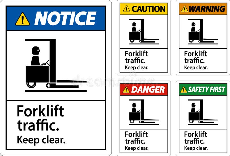 Caution Forklift Traffic Keep Clear Sign Stock Vector - Illustration of ...