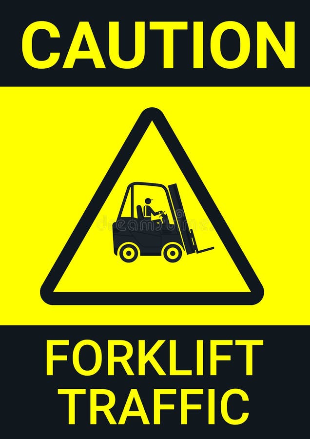 Caution. Forklift traffic stock vector. Illustration of safety - 246380007