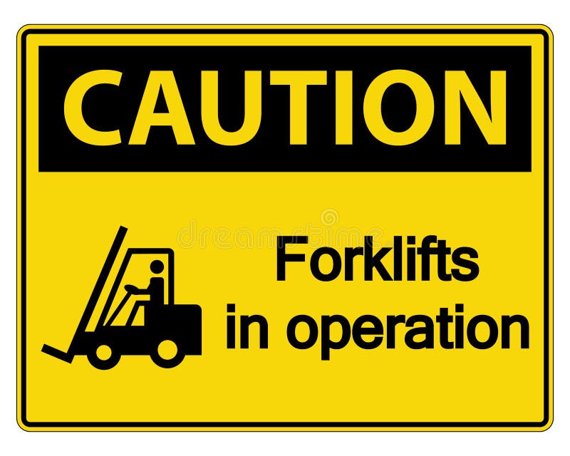 Symbol Caution Forklifts in Operation Sign on White Background Stock ...