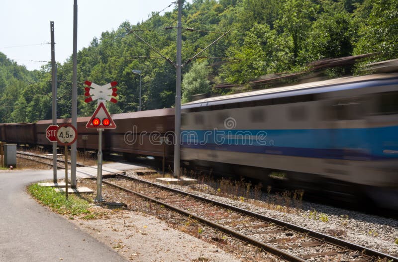 Caution going train stock photo. Image of passenger, sign - 56891898