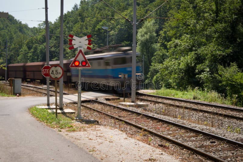 Caution going train stock image. Image of energy, asphalt - 56891935