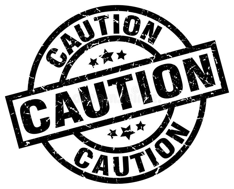 Caution Red Grunge Round Vintage Stamp Stock Vector - Illustration of ...