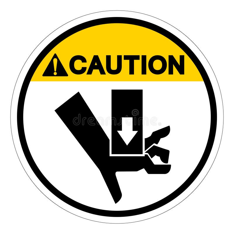 Caution Hand Crush Force from Above Symbol Sign, Vector Illustration ...