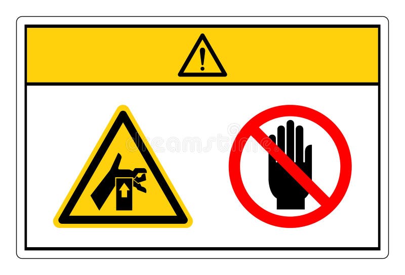 Caution Hand Crush Force from Below Do Not Touch Symbol Sign, Vector ...