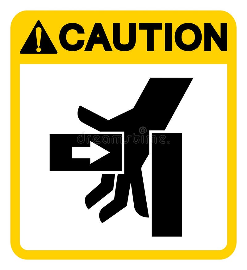 Caution Hand Crush Force from Left Symbol Sign, Vector Illustration ...