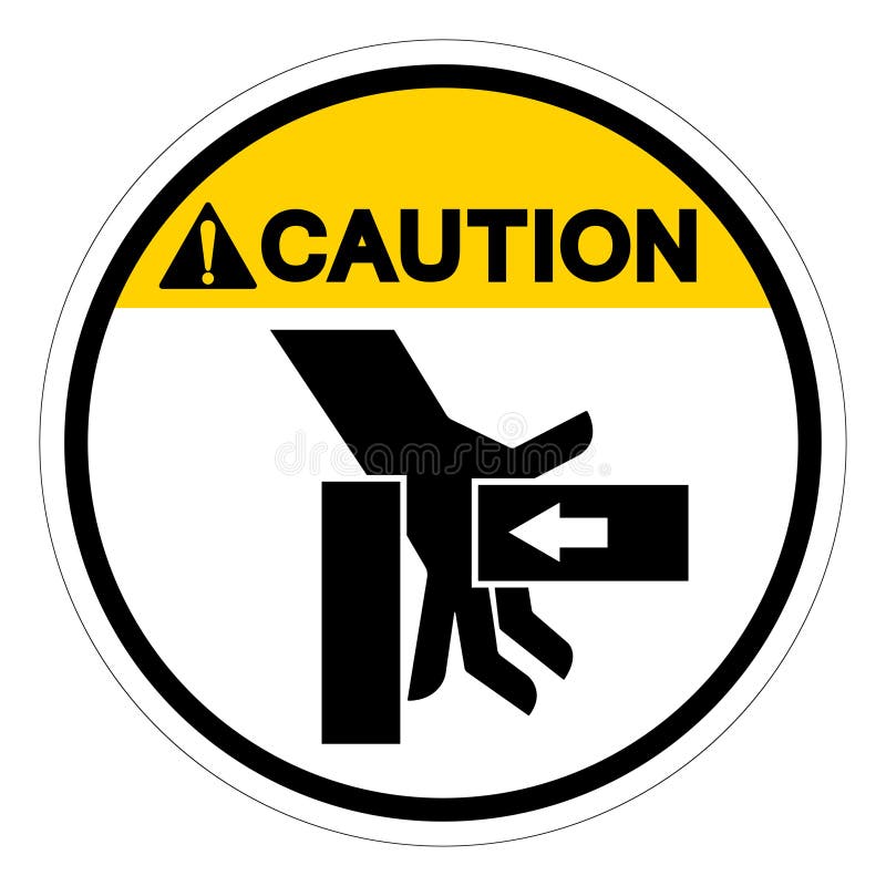 Caution Hand Crush Force from Right Symbol Sign, Vector Illustration ...