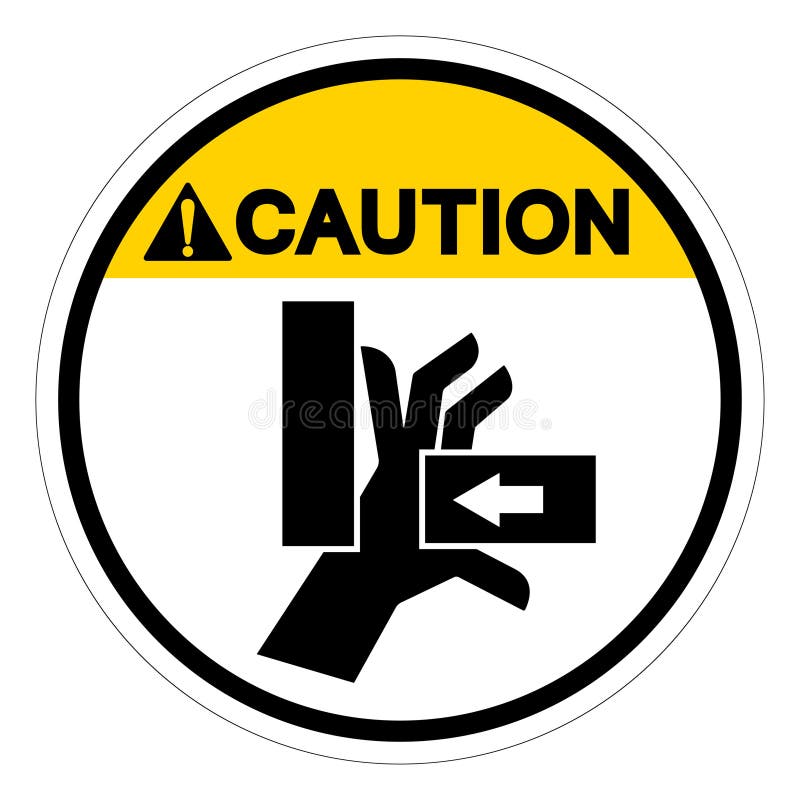 Caution Hand Entanglement Rollers Symbol Sign, Vector Illustration ...