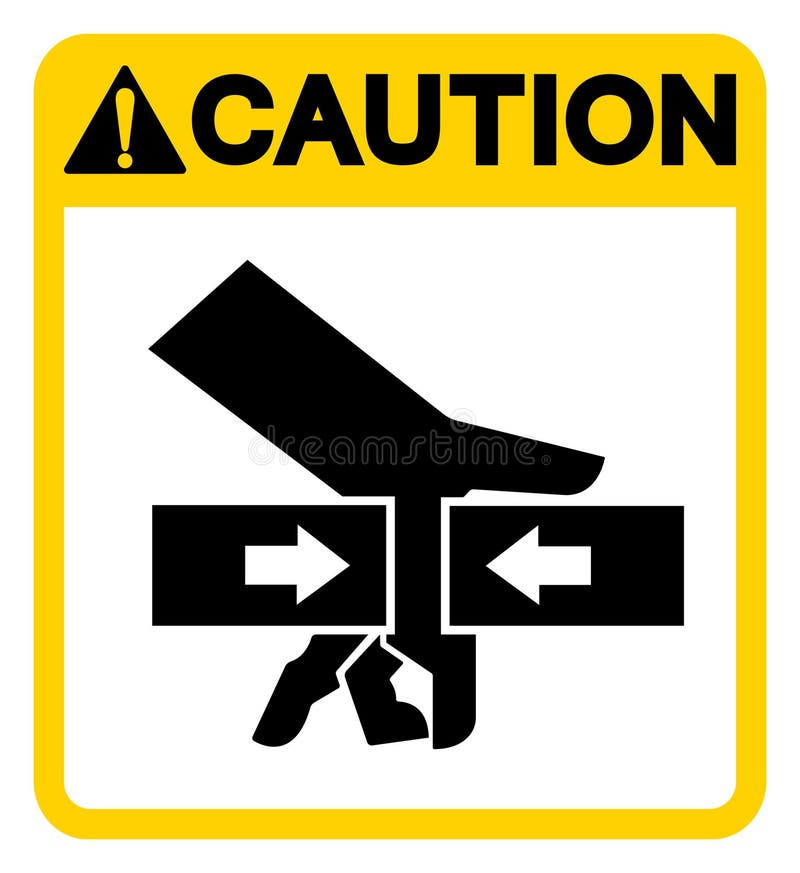 Caution Hand Crush Force from Two Sides Symbol Sign, Vector ...