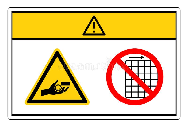 Caution Hand Crush Hazard Do Not Remove Guard Symbol Sign, Vector ...