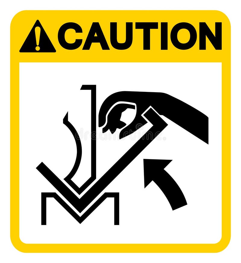 Caution Hand Crush in Press Brake Symbol Sign, Vector Illustration ...