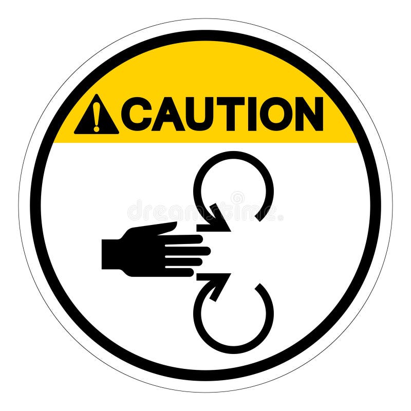 Caution Hand Crush of Rotating Hazard Guard Symbol Sign, Vector ...