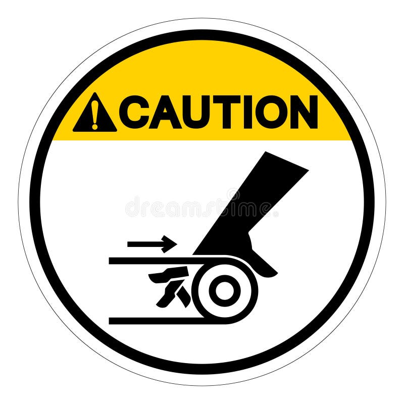 Caution Hand Entanglement Belt Drive Symbol Sign, Vector Illustration ...