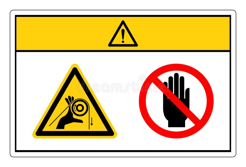 Caution Hand Entanglement Rollers Do Not Touch Symbol Sign, Vector ...