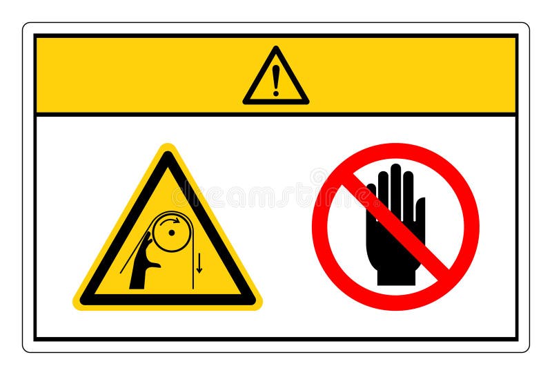 Caution Hand Entanglement Rollers Do Not Touch Symbol Sign, Vector ...