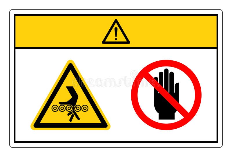 Caution Hand Entanglement Rollers Do Not Touch Symbol Sign, Vector ...
