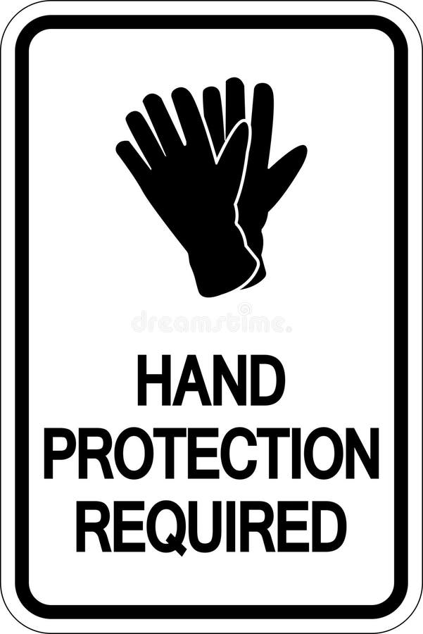 Caution Hand Protection Required Sign Stock Vector - Illustration of ...