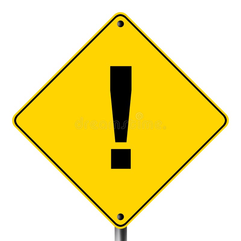 Caution Hazard Symbol on Yellow Road Sign Stock Illustration ...
