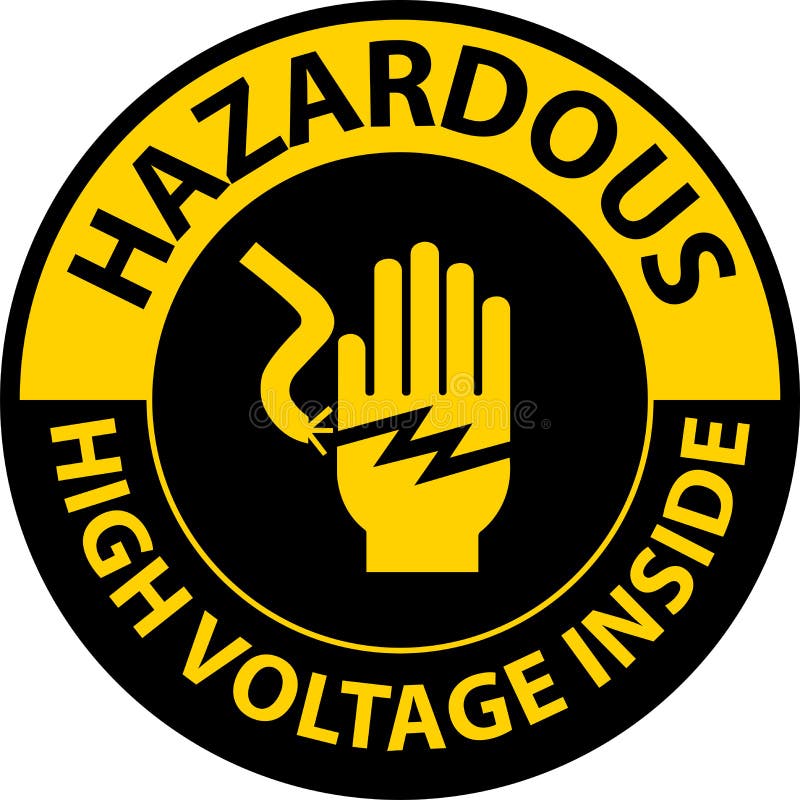 Caution Hazardous High Voltage Inside Sign on White Background Stock ...