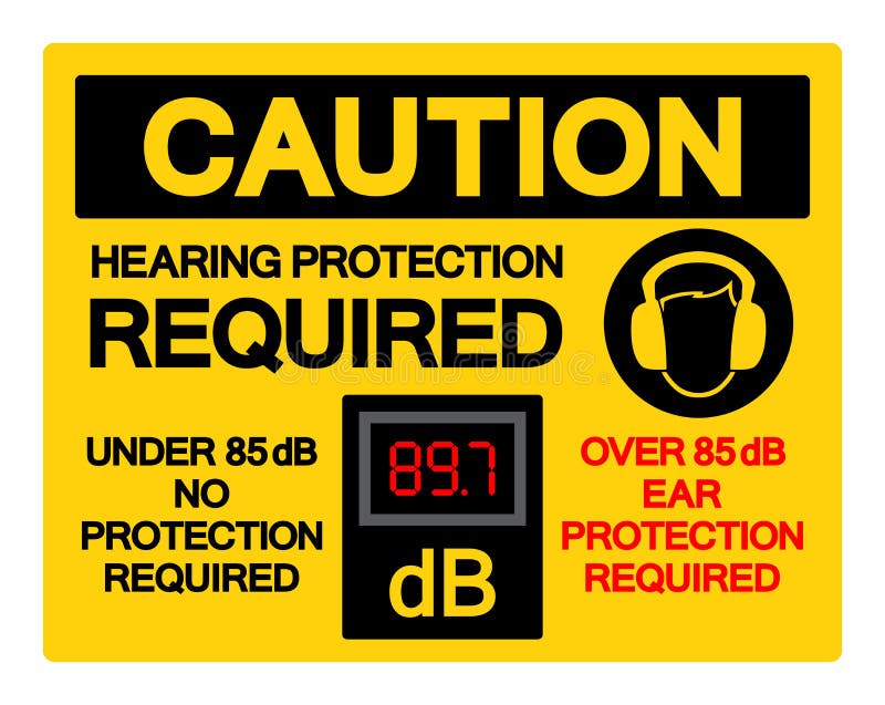 Caution Hearing Protection Required Symbol Sign,Vector Illustration ...