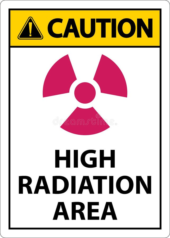 Caution High Radiation Area Sign on White Background Stock Vector ...